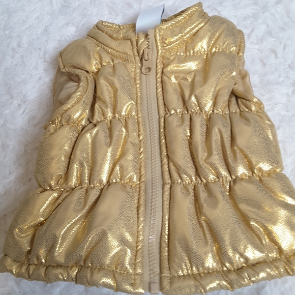 healthtex | Jackets & Coats | Healthtex Gold Shimmery Puffer Vest 3 Mos ...
